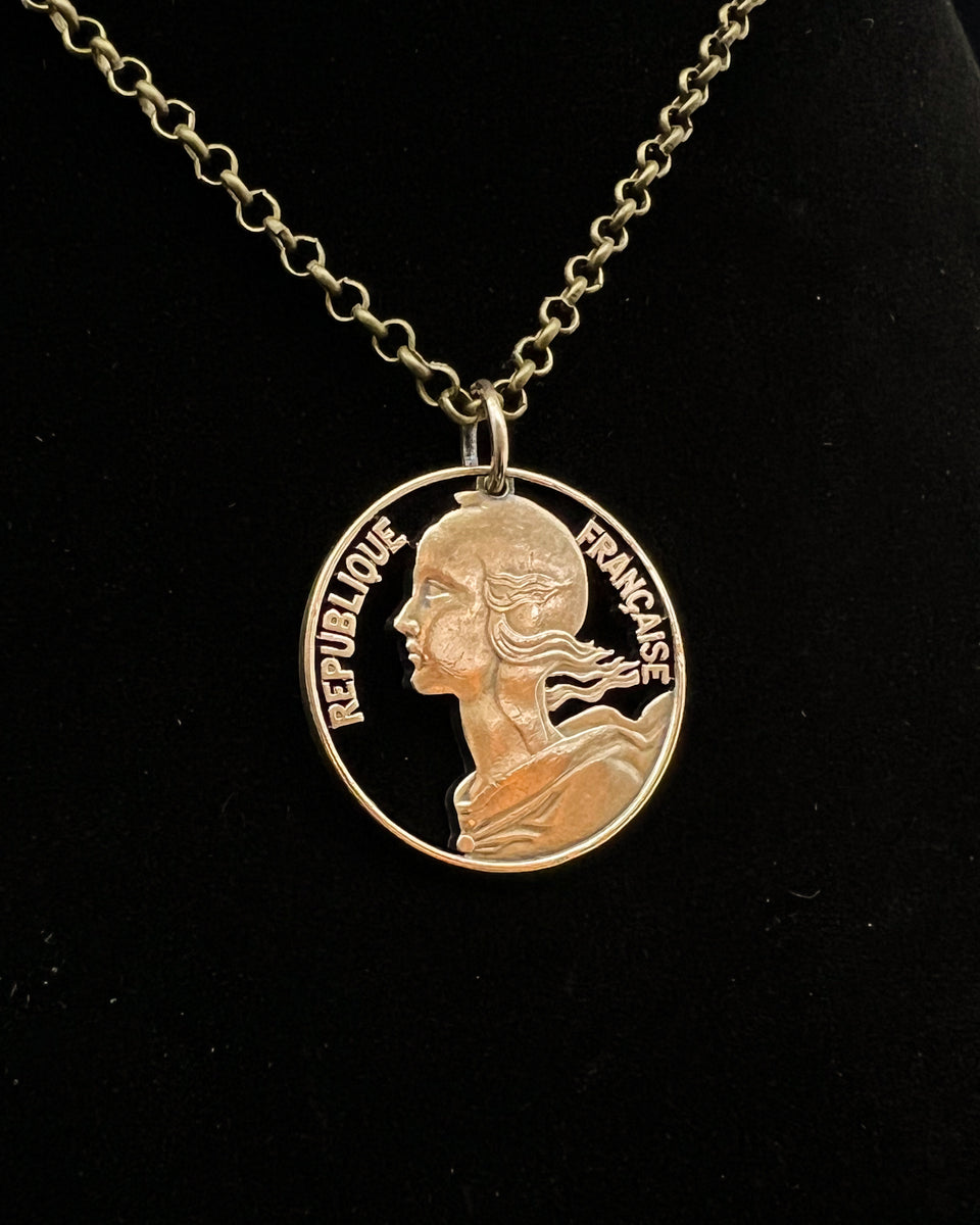 France - Cut Coin Pendant with Marianne (with words) – R&R Legacy Studio