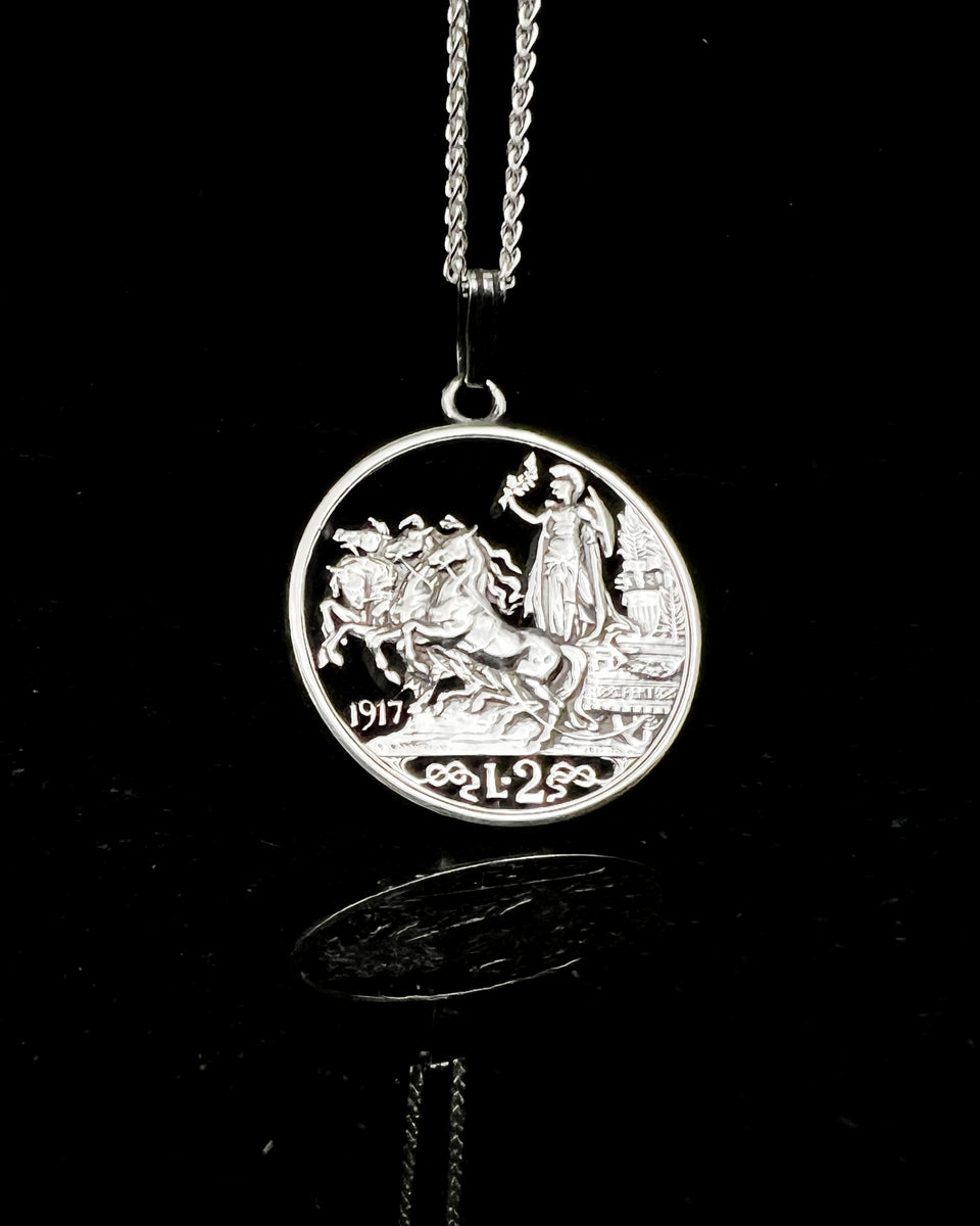 Italy - Silver Cut Coin Pendant with Italia – R&R Legacy Studio