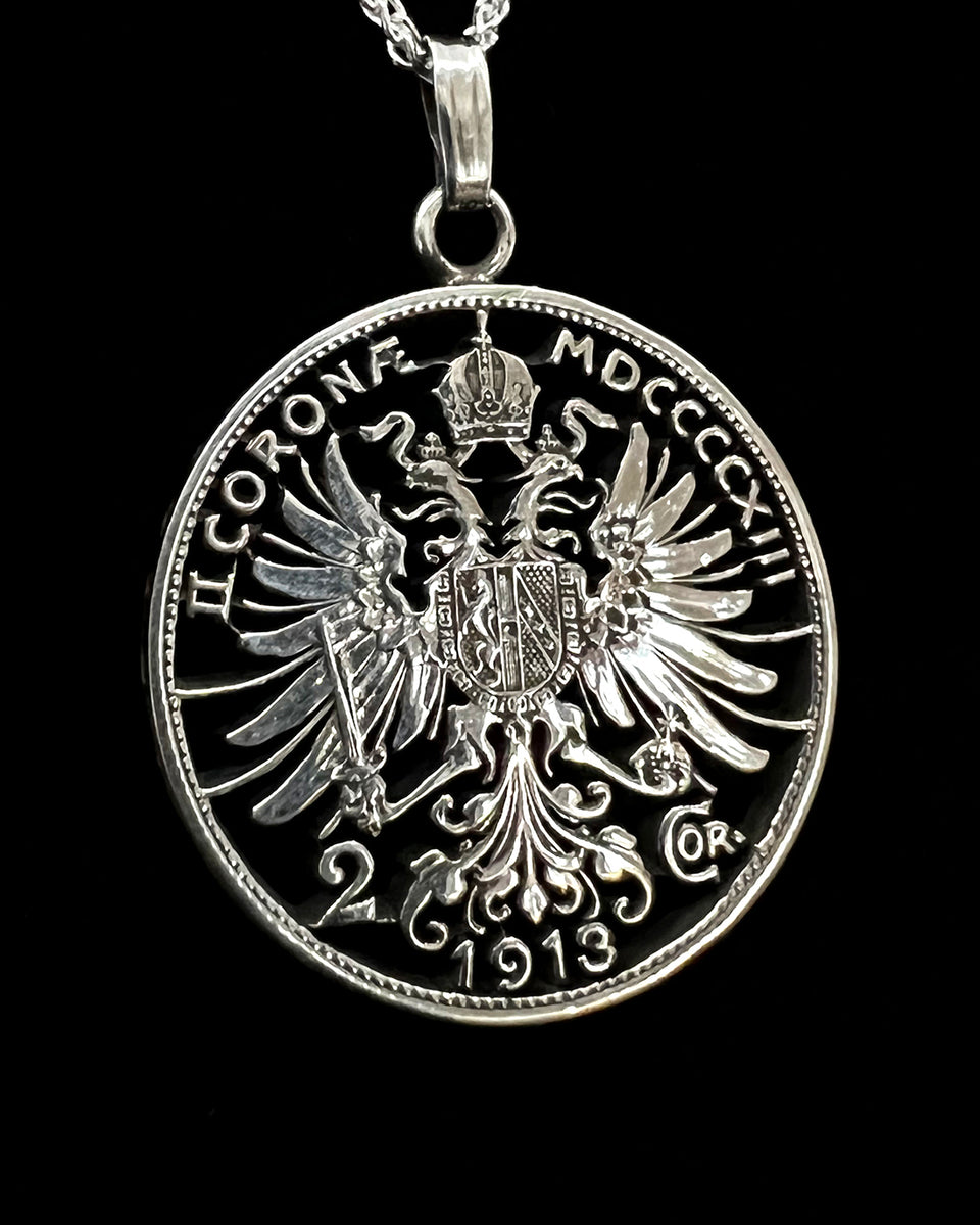 Austria - Silver Cut Coin Pendant with Double Eagle – R&R Legacy Studio