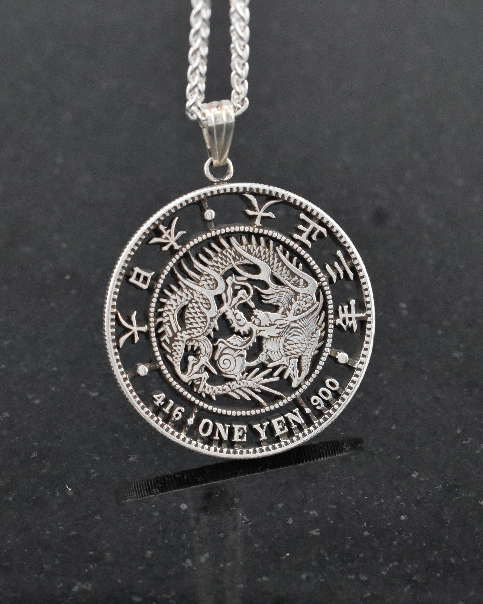 Japan - One Yen Dragon Cut Coin Pendant – R&R Legacy Studio