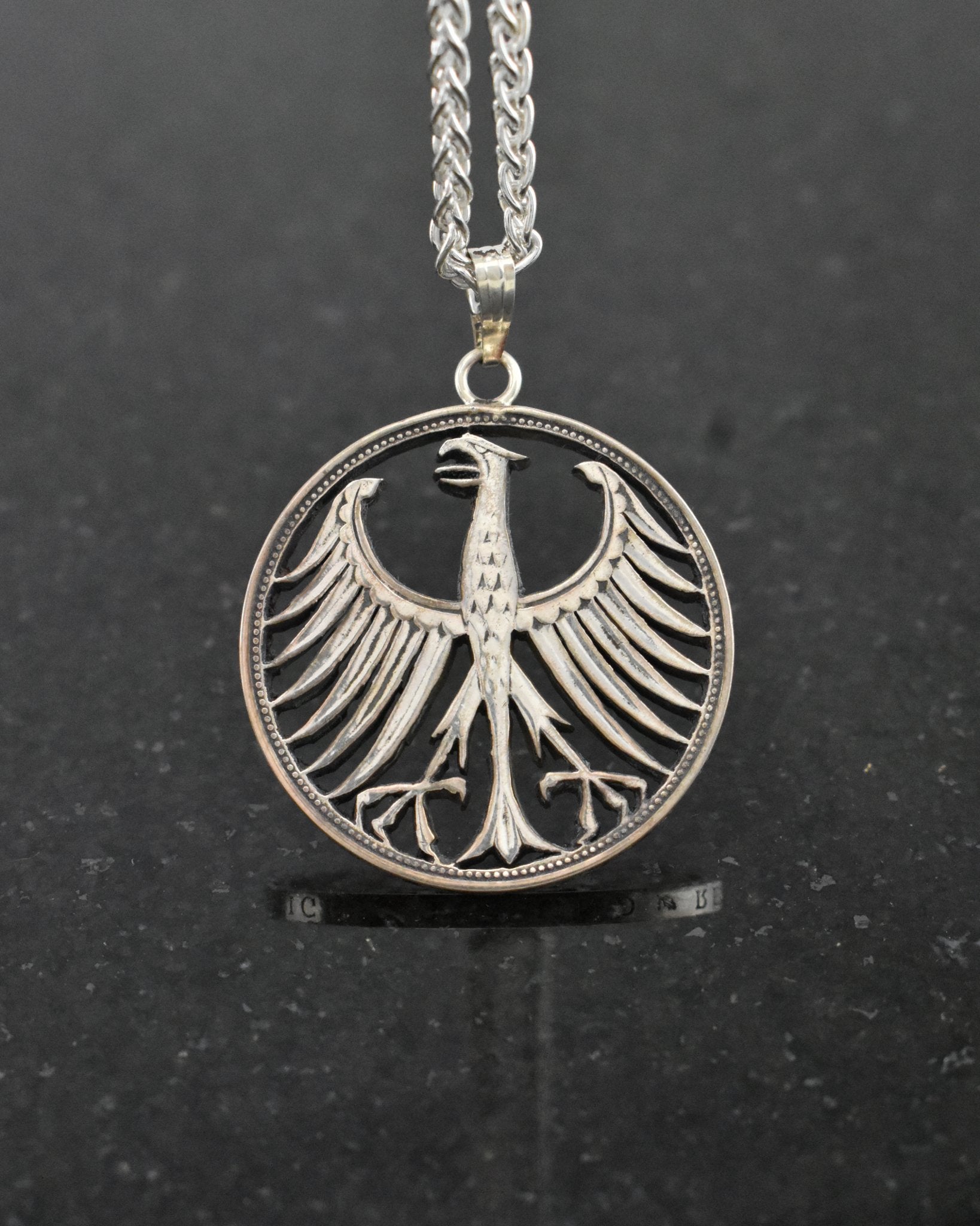 Germany - Silver Screaming Eagle Cut Coin Pendant – R&R Legacy Studio