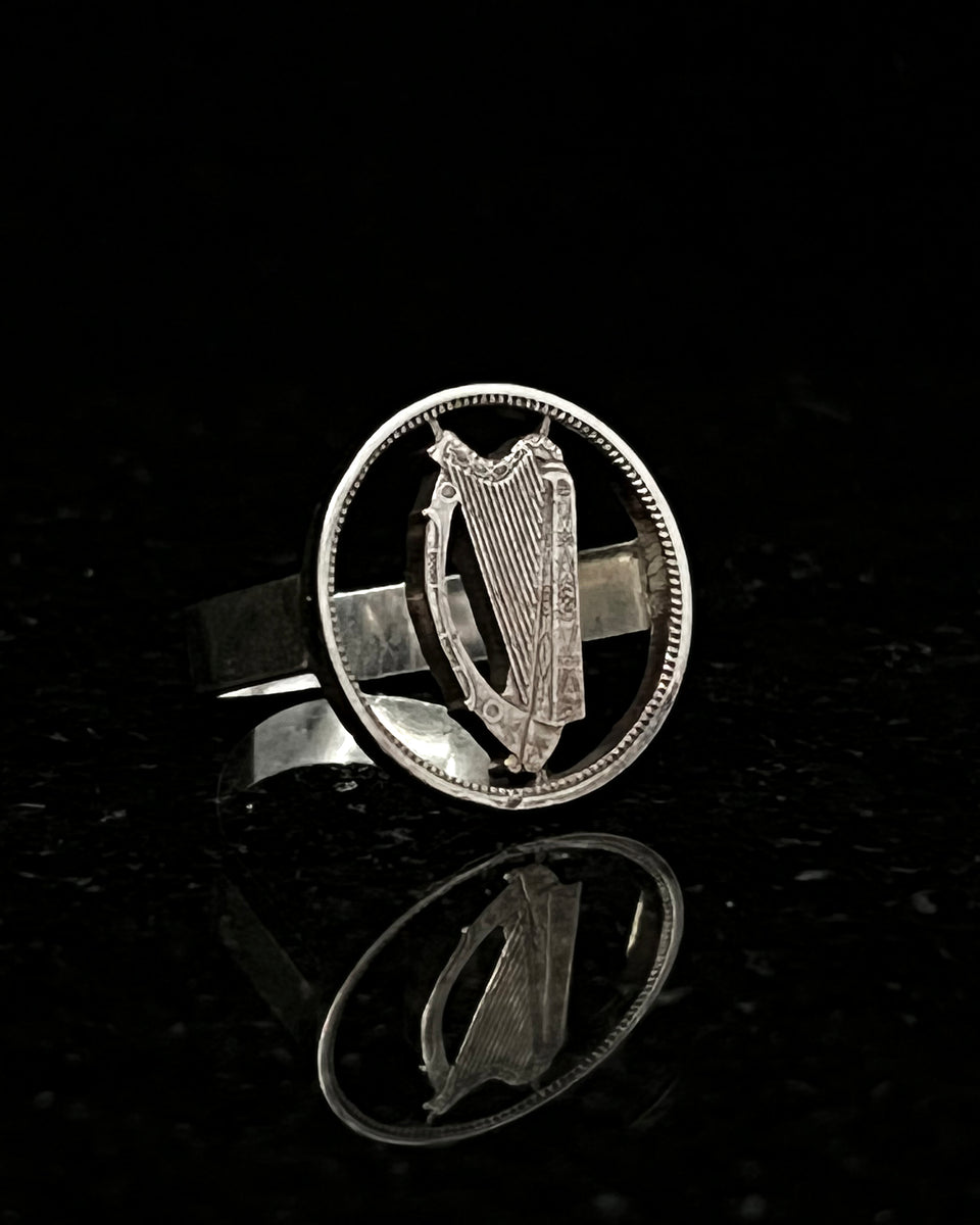 Ireland - 3 Pence Cut Coin Ring with Sterling Band (Harp) – R&R Legacy ...