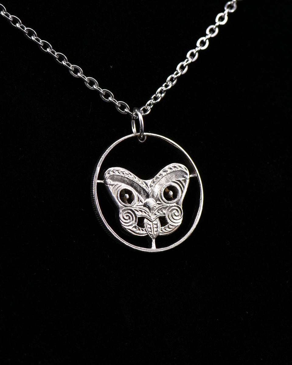 New Zealand - Maori Koruru Mask Cut Coin Pendant – R&R Legacy Studio