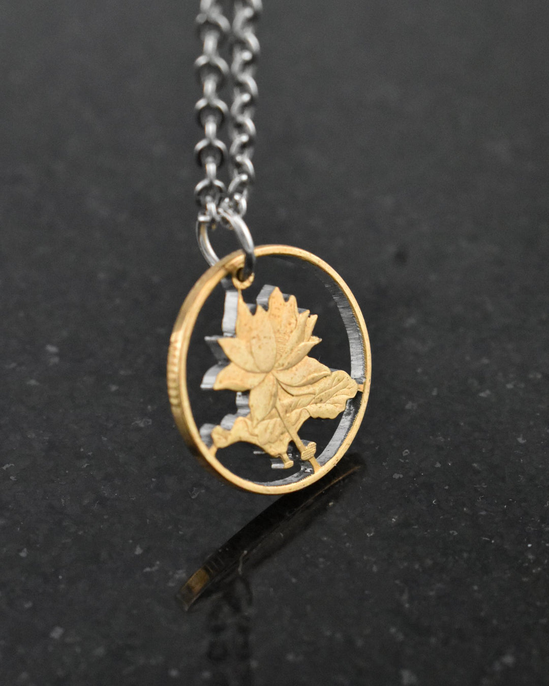 China - Lotus Blossom Cut Coin Pendant – R&R Legacy Studio